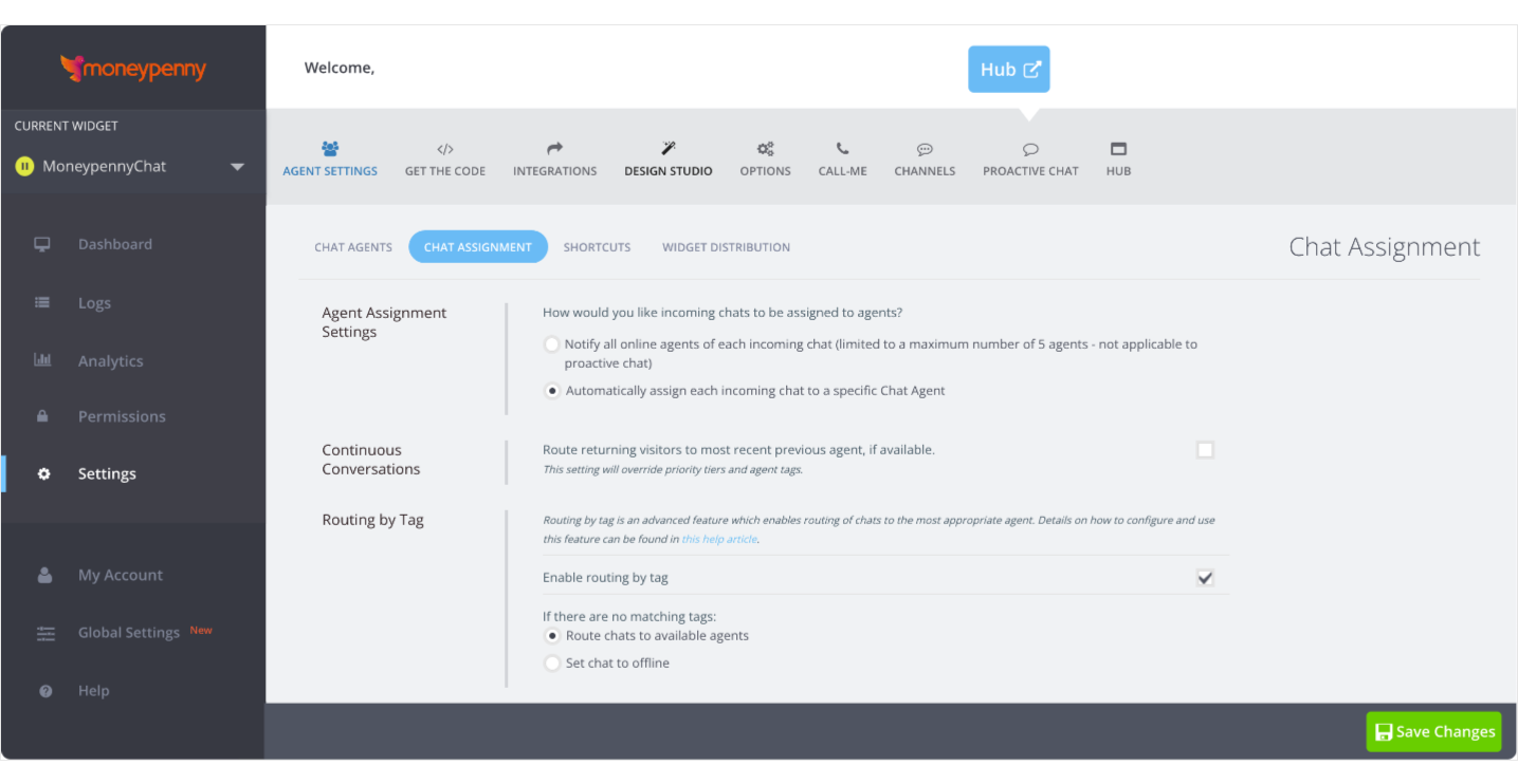 Reactive chats - Routing by Tag - Moneypenny | Resources