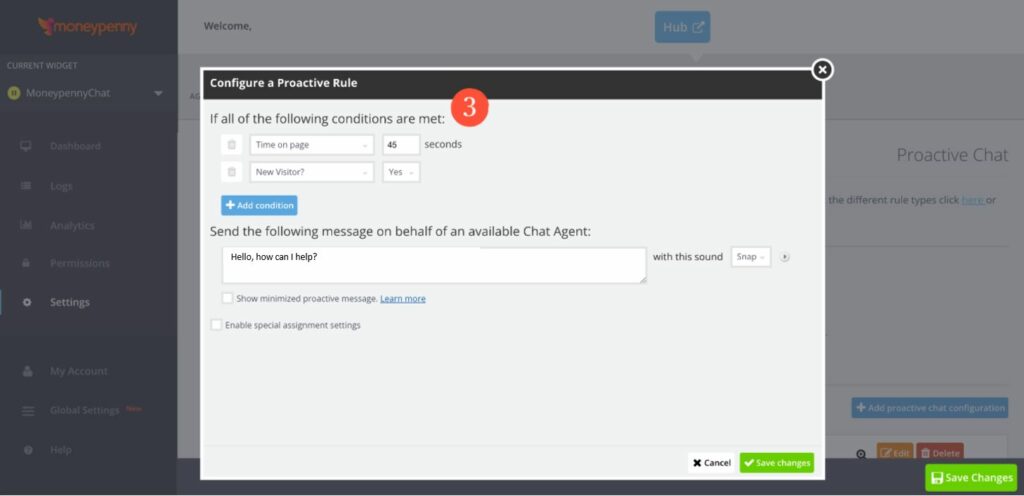 Rule Types for proactive chat - Moneypenny | Resources